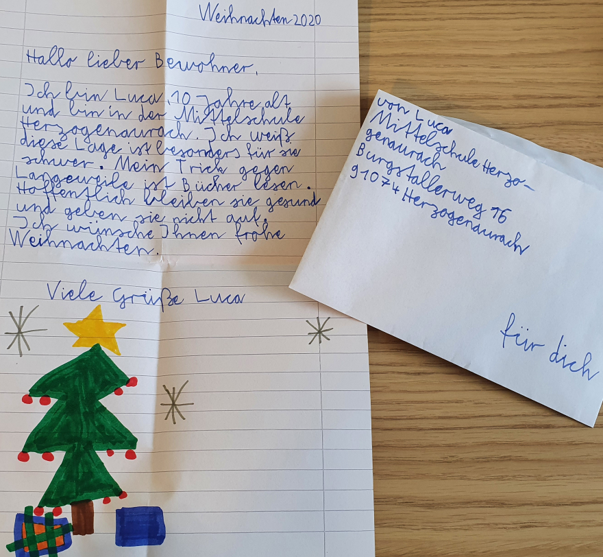Briefe gegen Einsamkeit – Mittelschule Herzogenaurach Briefe gegen Einsamkeit – Mittelschule Herzogenaurach
